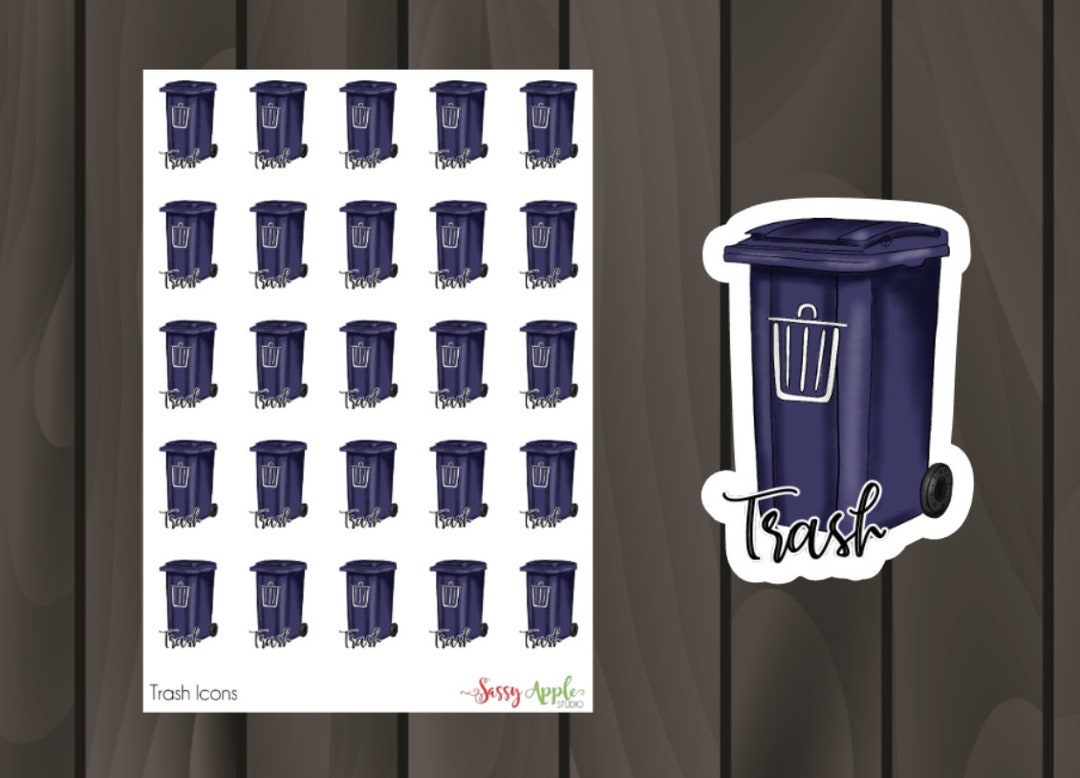 Trash Stickers Garbage Day Stickers Cleaning Stickers Icon Stickers ...