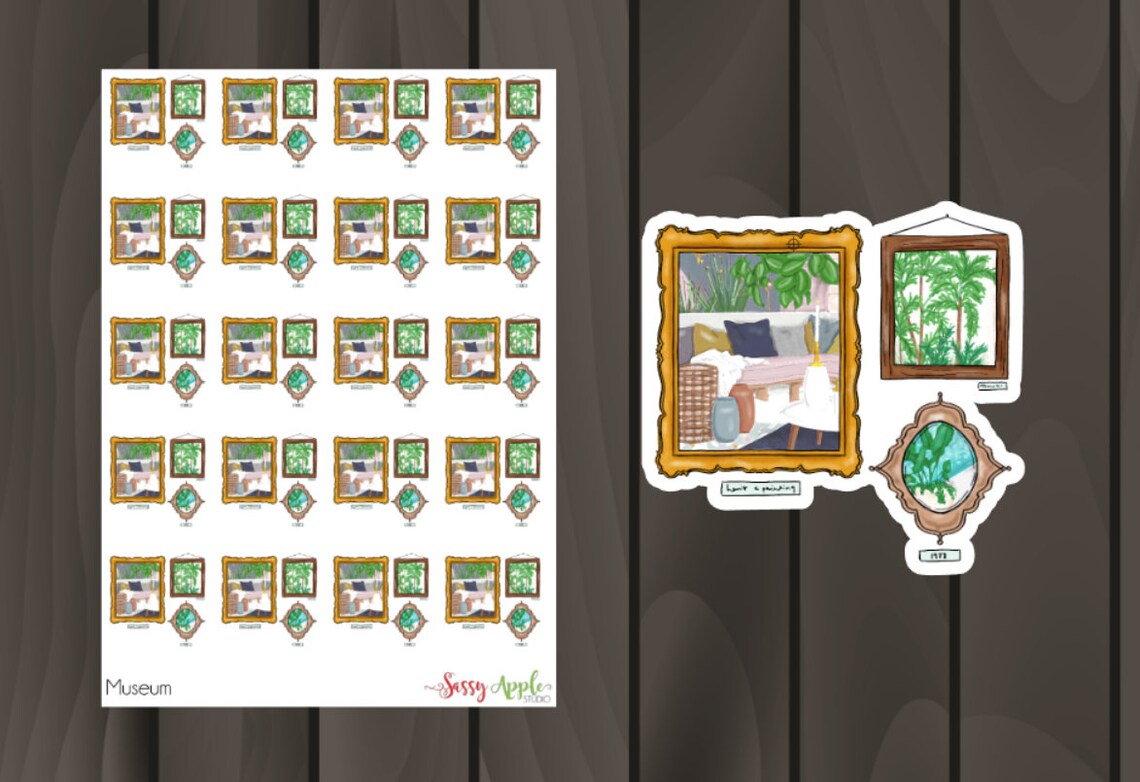 Museum Stickers Icon Stickers Typography Stickers Script - Etsy