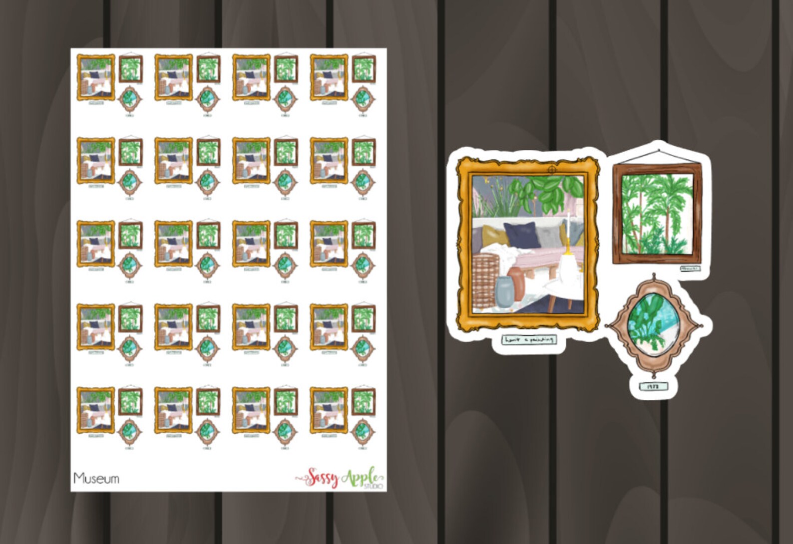 Museum Stickers Icon Stickers Typography Stickers Script - Etsy