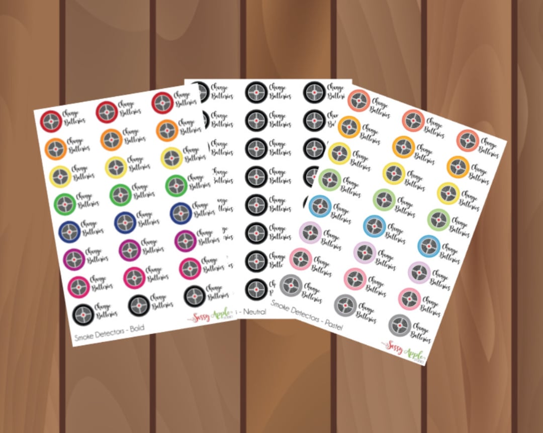 Smoke Detector Stickers Change Smoke Detector Batteries - Etsy