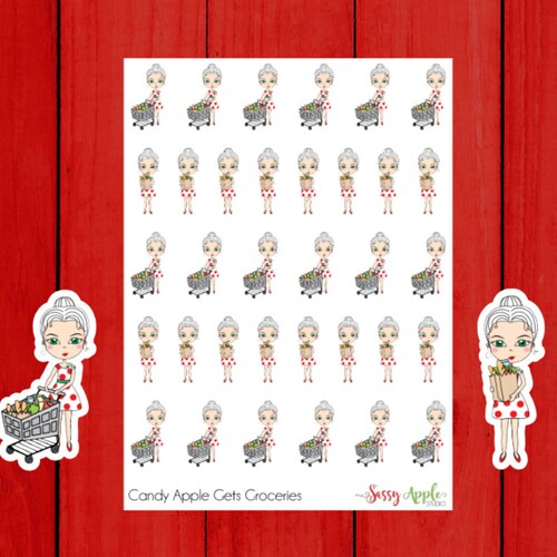 Candy Apple Sampler Character Stickers - Etsy