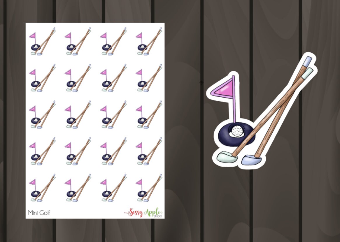Mini Golf Stickers Icon Stickers Typography Stickers - Etsy UK