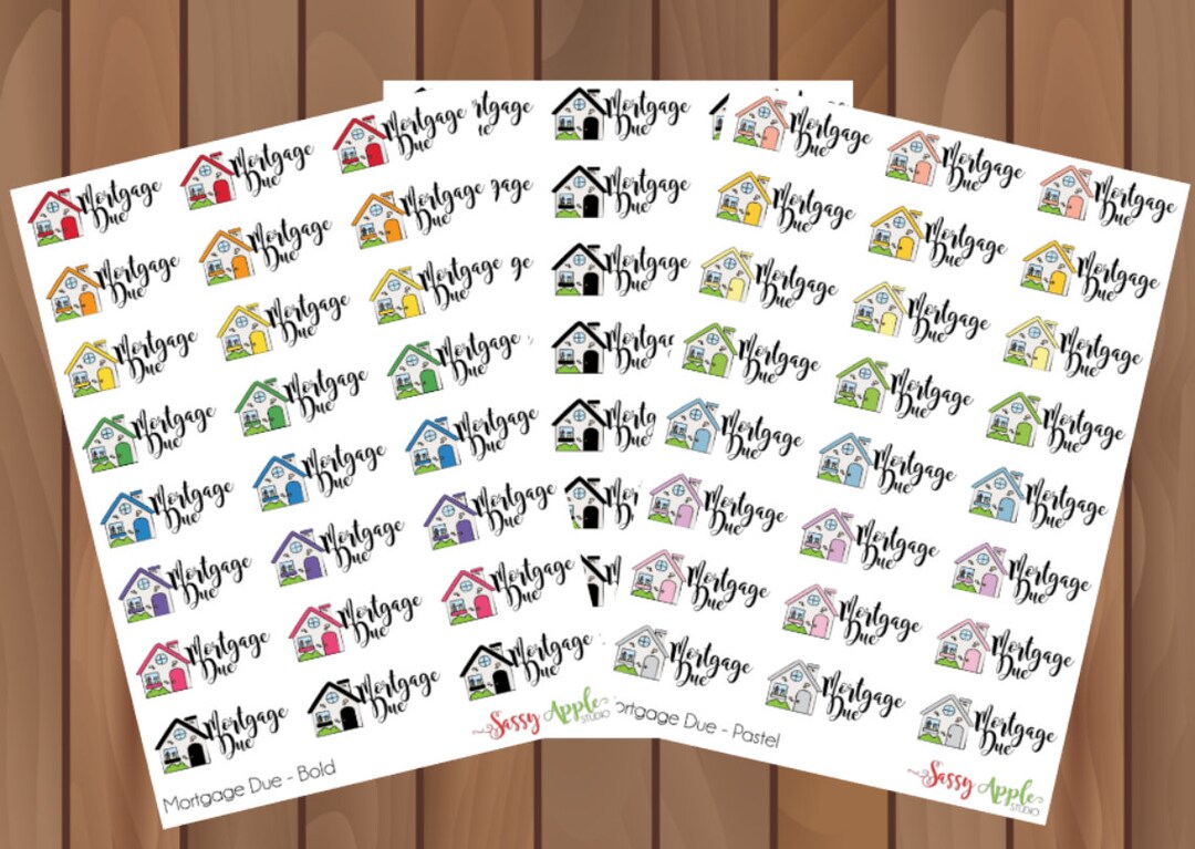 Mortgage Stickers House Payment Stickers Home Stickers - Etsy