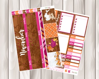 November Monthly View Sticker Kit Fall Monthly View Sticker | Etsy