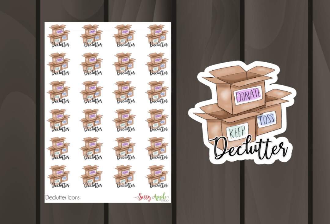 Declutter Stickers Konmari Stickers Clean House Stickers - Etsy