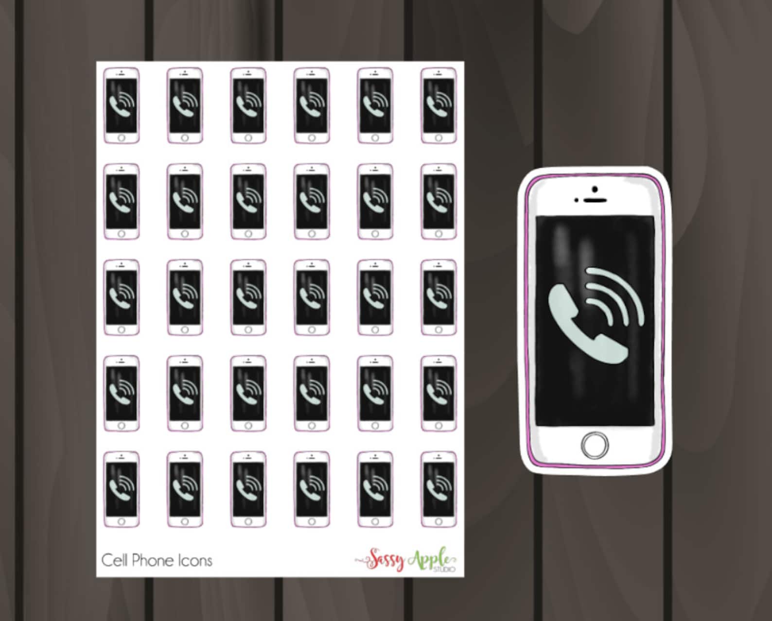Phone Call Stickers Cell Phone Stickers Icon Stickers - Etsy