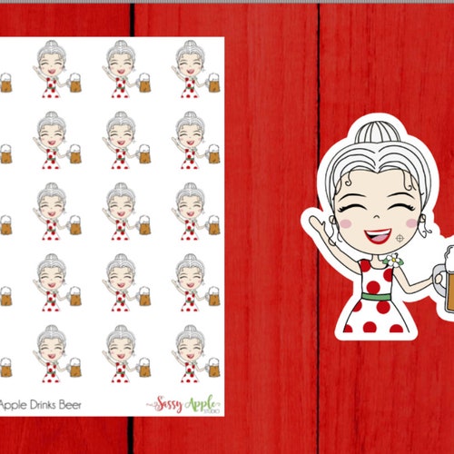 Candy Apple Sampler Character Stickers - Etsy