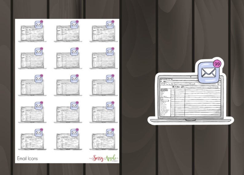 Email Stickers Email Reminders Icon Stickers Typography - Etsy