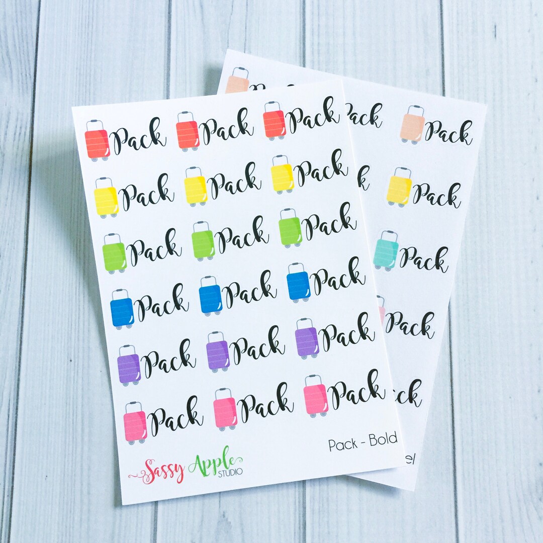 Pack Stickers Packing Reminder Stickers Travel Stickers - Etsy