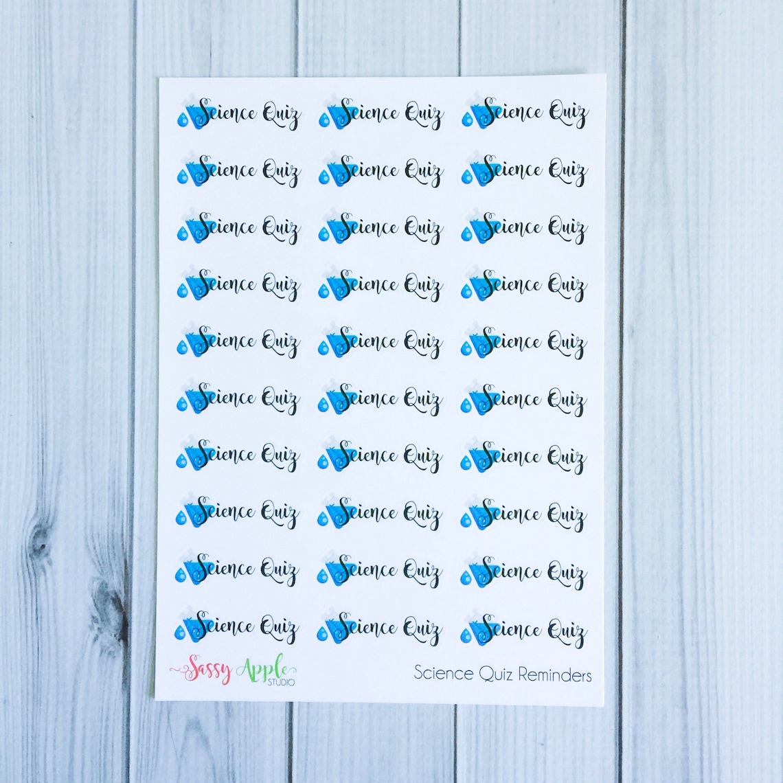 Science Test Reminder Planner Stickers Science Quiz Reminder - Etsy