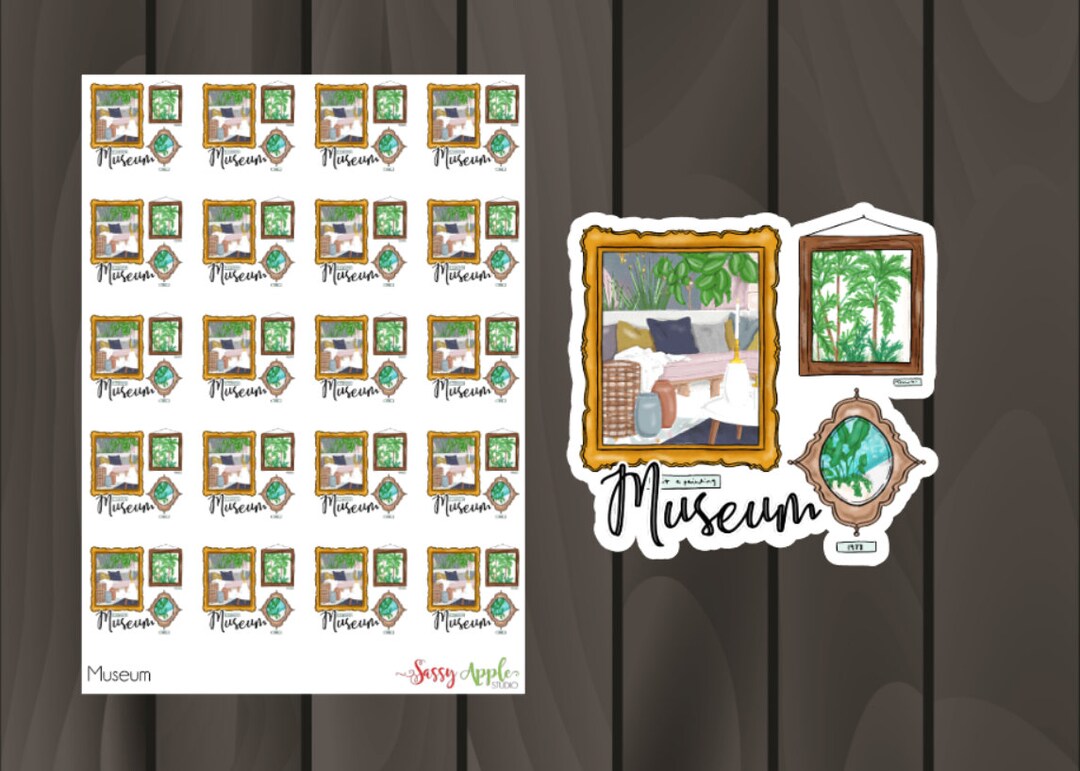 Museum Stickers Icon Stickers Typography Stickers Script Stickers - Etsy