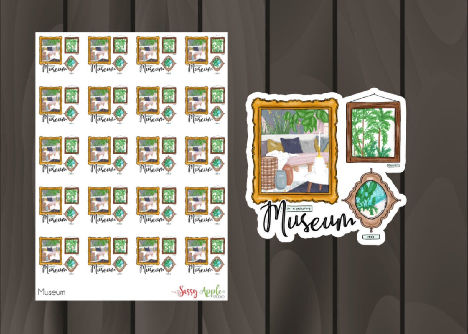 Museum Stickers Icon Stickers Typography Stickers Script - Etsy