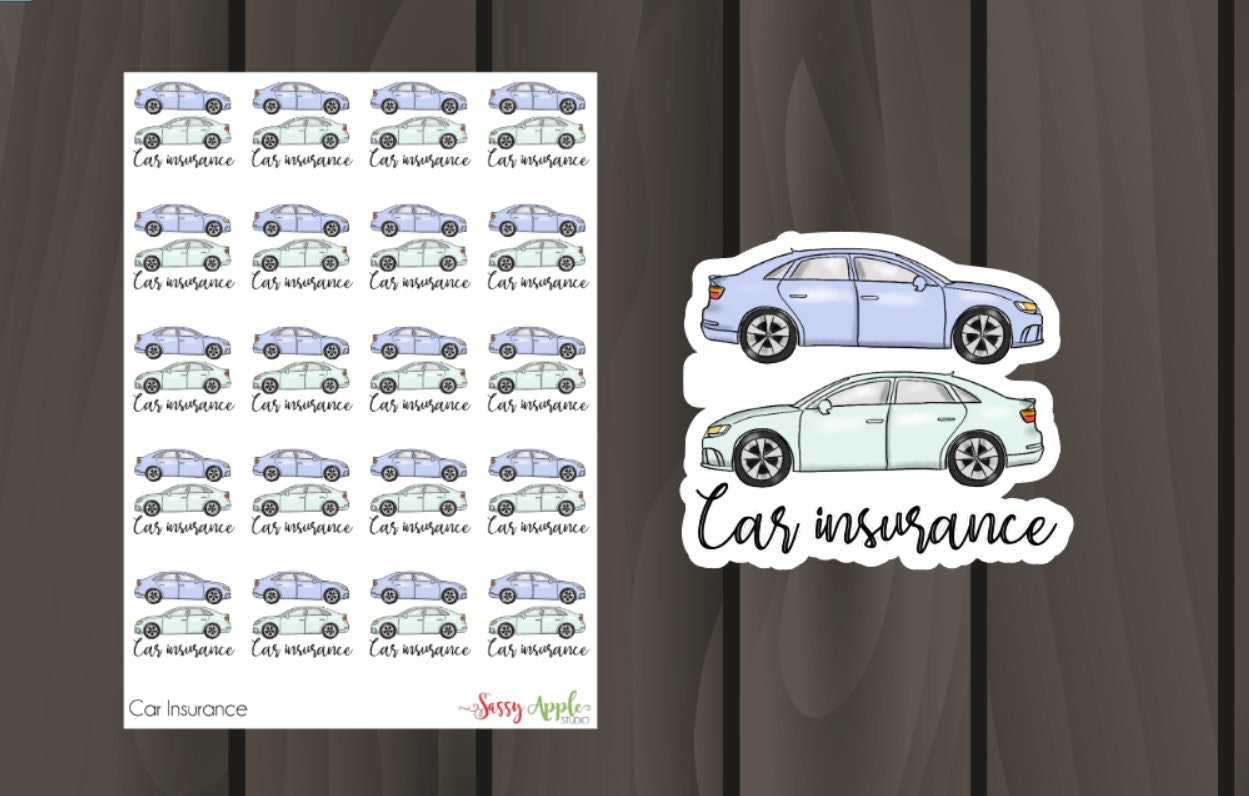 Car Insurance Stickers Bill Pay Stickers Typography - Etsy