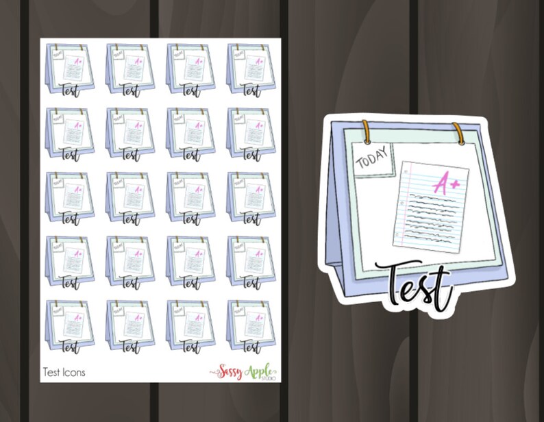 Test Stickers School Stickers Test Reminders Typography - Etsy