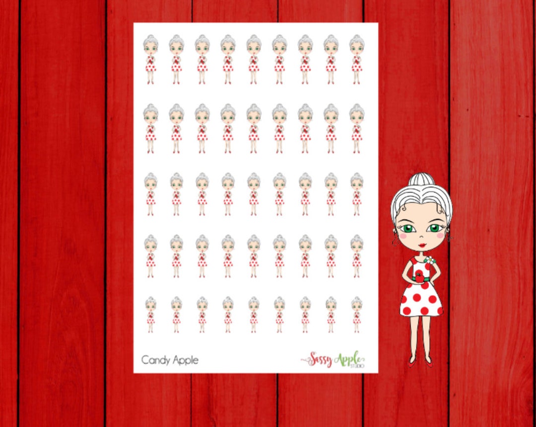 Candy Apple Stickers Sassy Girl Stickers Character Stickers - Etsy