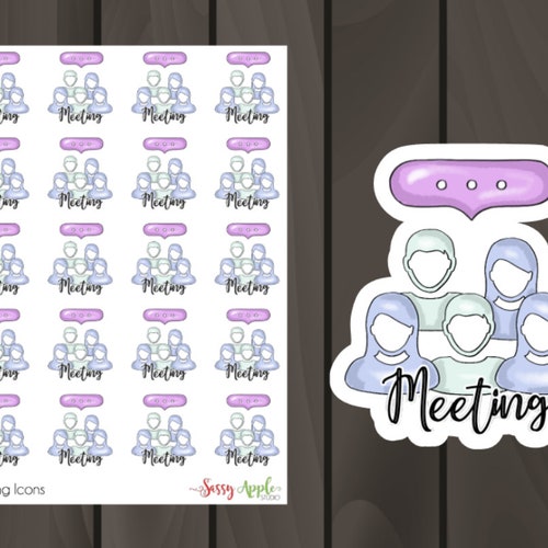 Meeting Stickers Meeting Reminders Icon Stickers - Etsy