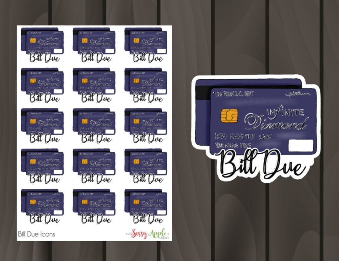 Bill Due Icons Credit Card Icons Bill Pay Icons Bill Reminders - Etsy