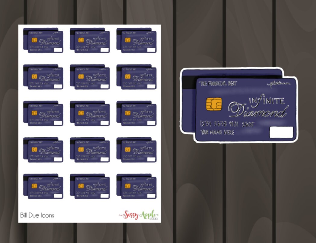Bill Due Icons Credit Card Icons Bill Pay Icons Bill - Etsy