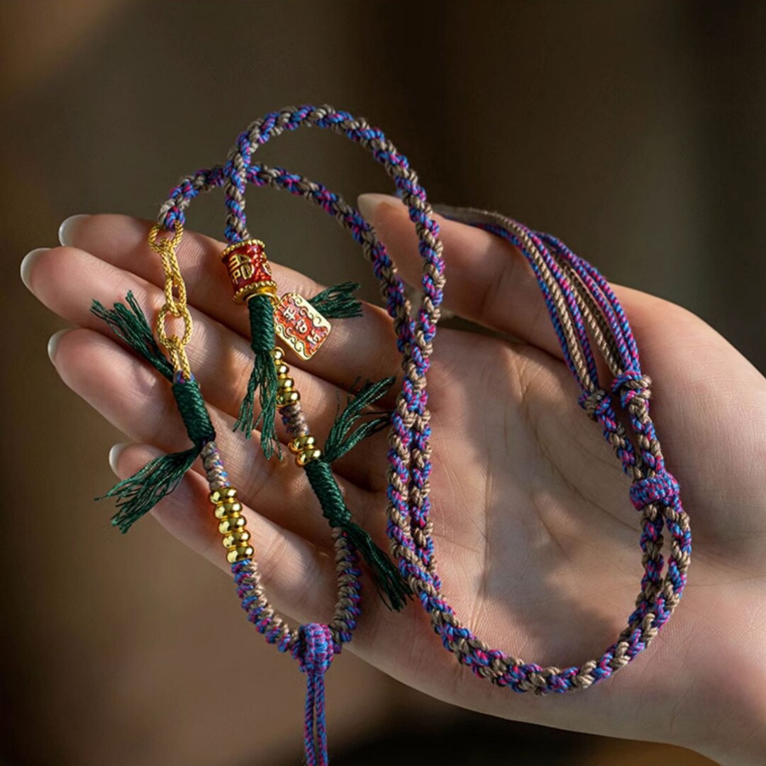Hand-woven Tibetan Necklace Cord Thangka Zakiram Pendant Rope String ...