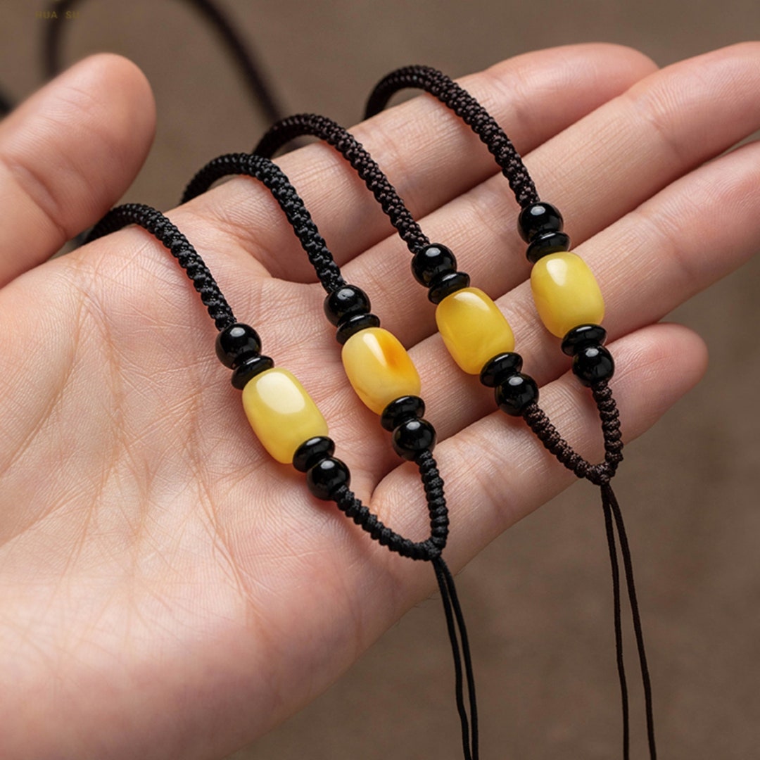 Hand-woven Beeswax Jade Pendant Rope Women Men Necklace Cord DIY ...