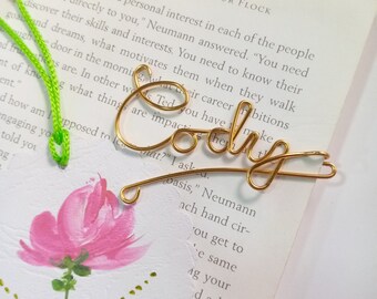 Custom Wire Name Bookmark, Name/word Paperclip, Book Page Marker ...