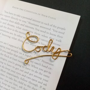Custom Wire Name Bookmark, Name/word Paperclip, Book Page Marker ...