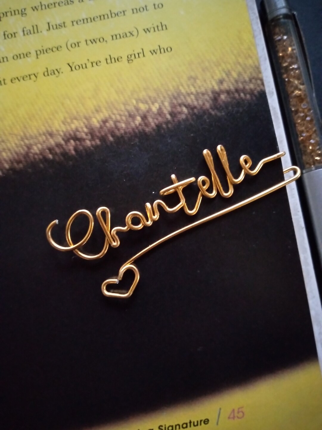 Custom Wire Name Bookmark, Name/word Paperclip, Book Page Marker ...