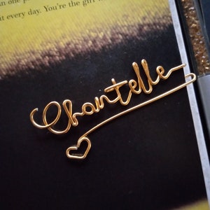 Custom Wire Name Bookmark, Name/word Paperclip, Book Page Marker ...