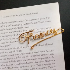 Custom Wire Name Bookmark, Name/word Paperclip, Book Page Marker ...