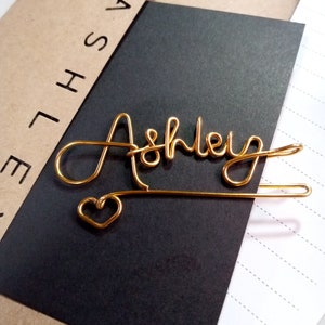 Custom Wire Name Bookmark, Name/word Paperclip, Book Page Marker ...