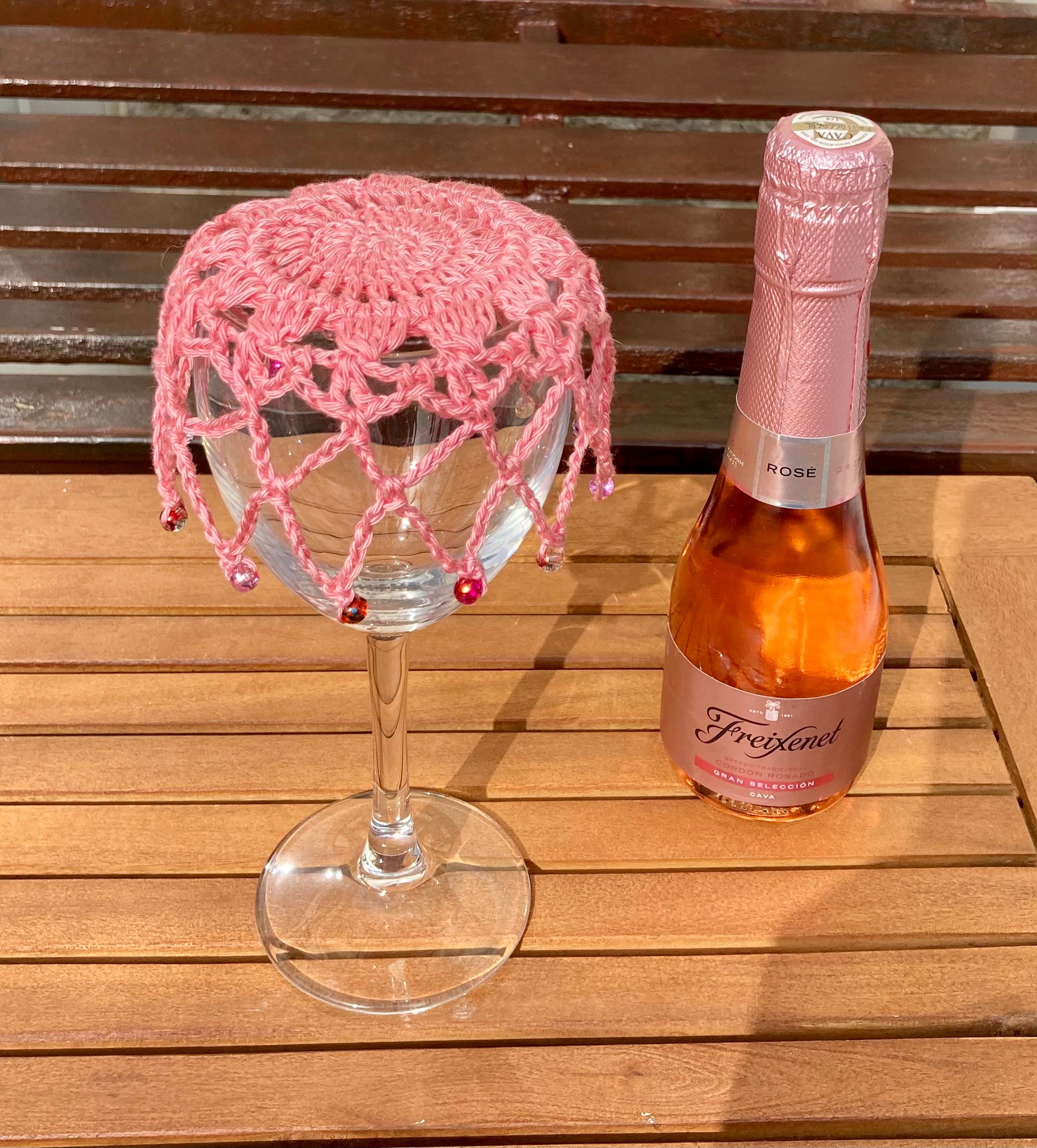 Beaded crochet glass cover Wine glass cover Mug cover Cup | Etsy