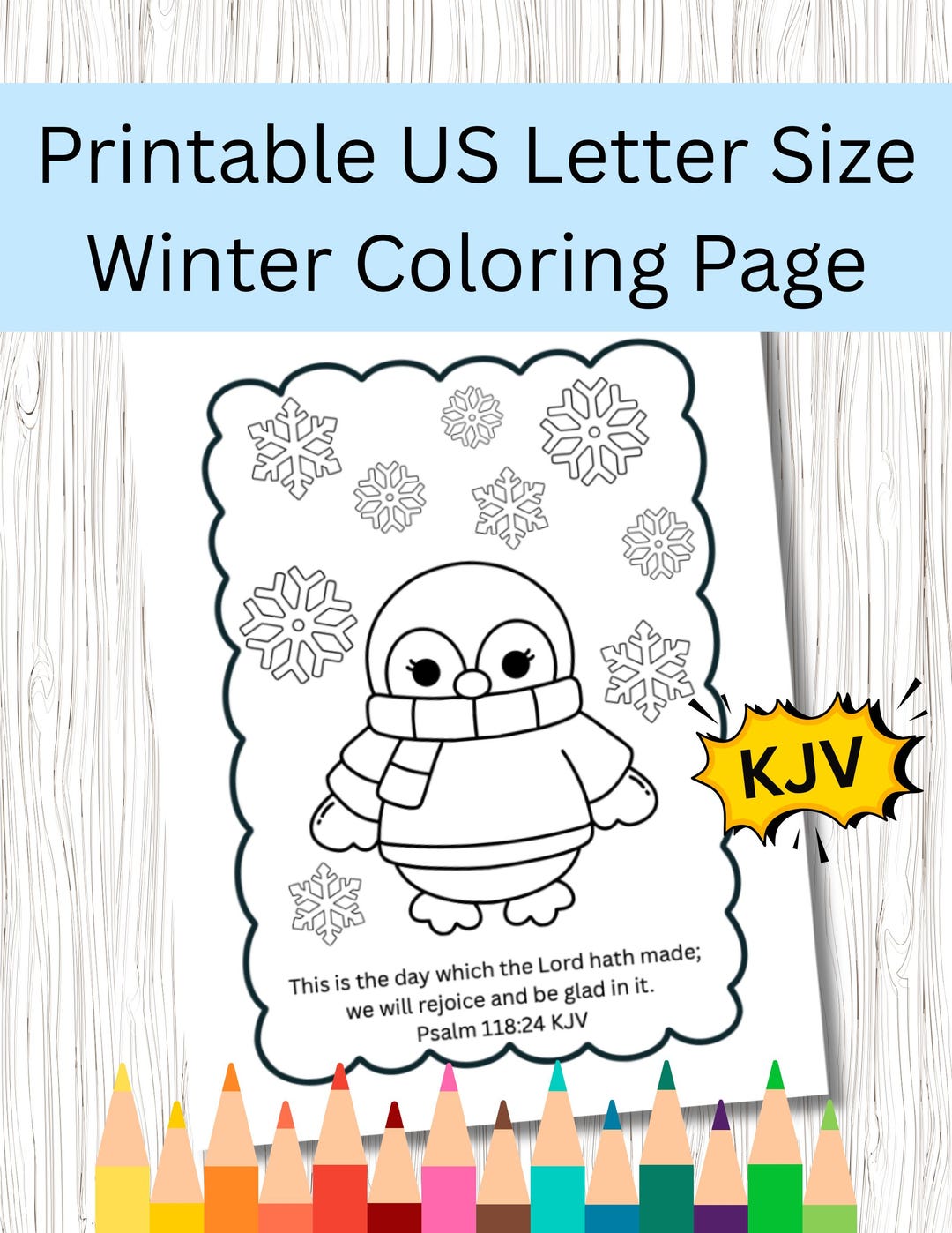 KJV Scripture | Winter Coloring Page for Sunday School Activity ...