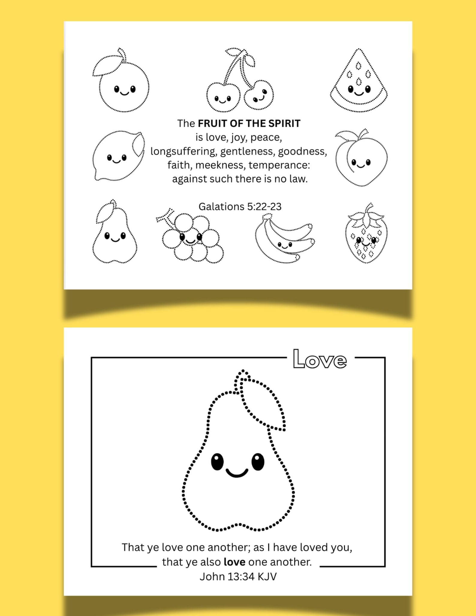 KJV Fruit of the Spirit Coloring Pages | PDF Instant Download | 10 ...