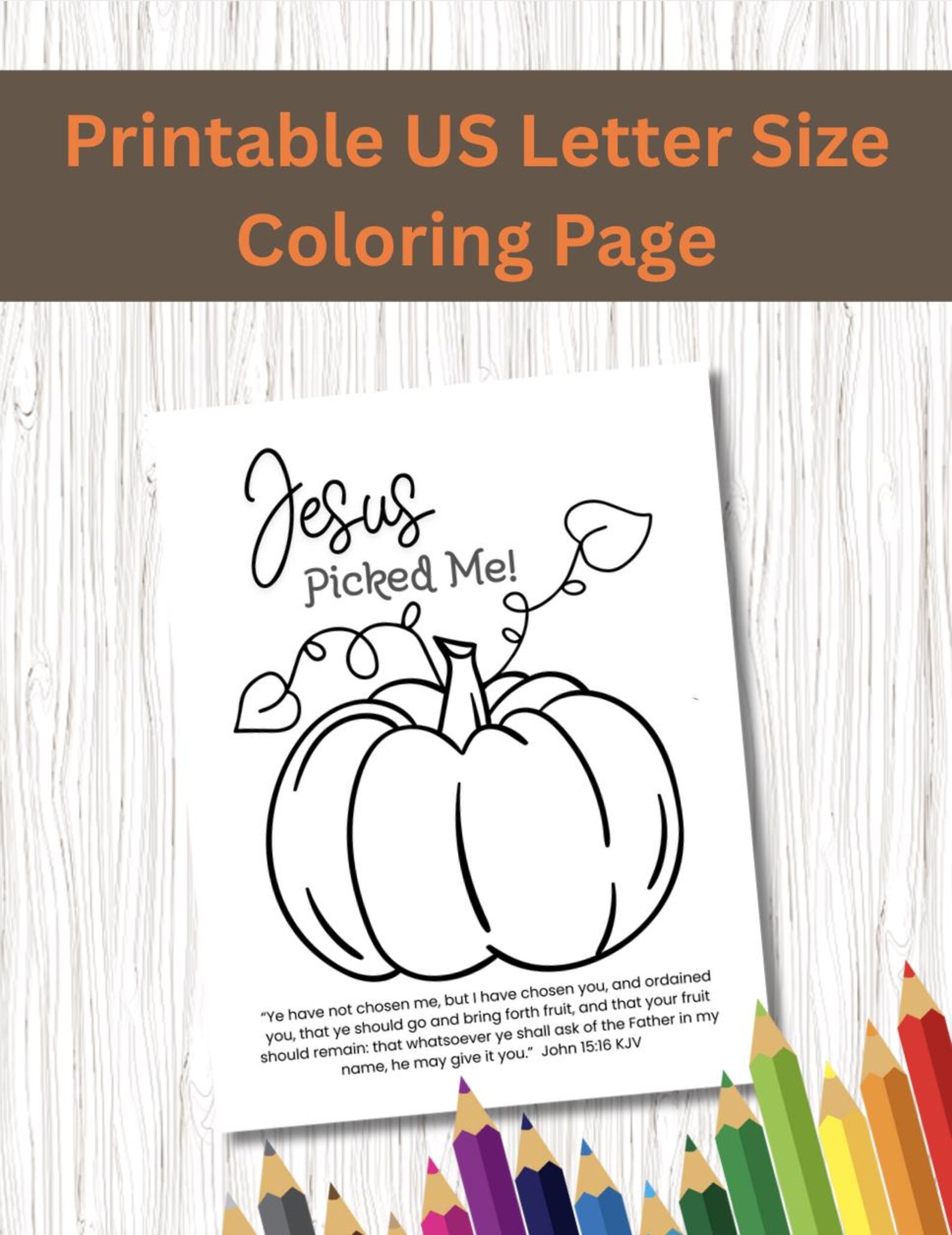 KJV Fall Coloring Page | US Letter Size Sheets | Instant Download ...