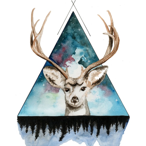 Pen and Ink Deer Art - Etsy