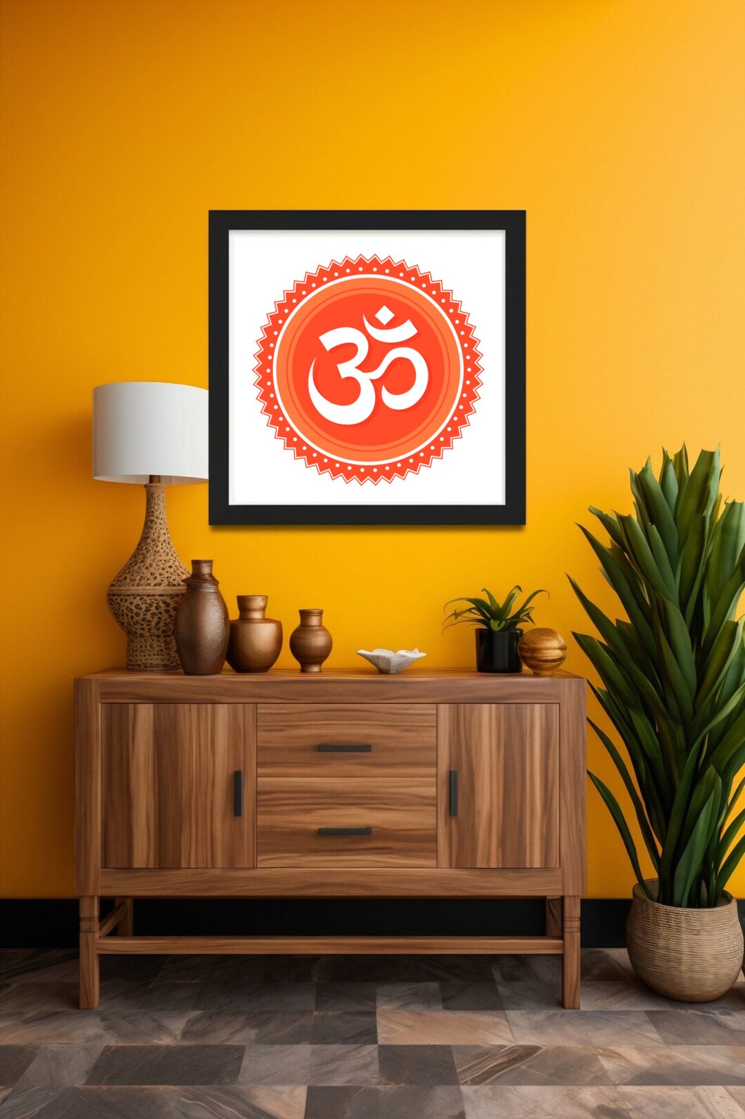 Aum Print | Om Wall Art | Om Symbol | Prayer/pooja Room Decor | Digital ...