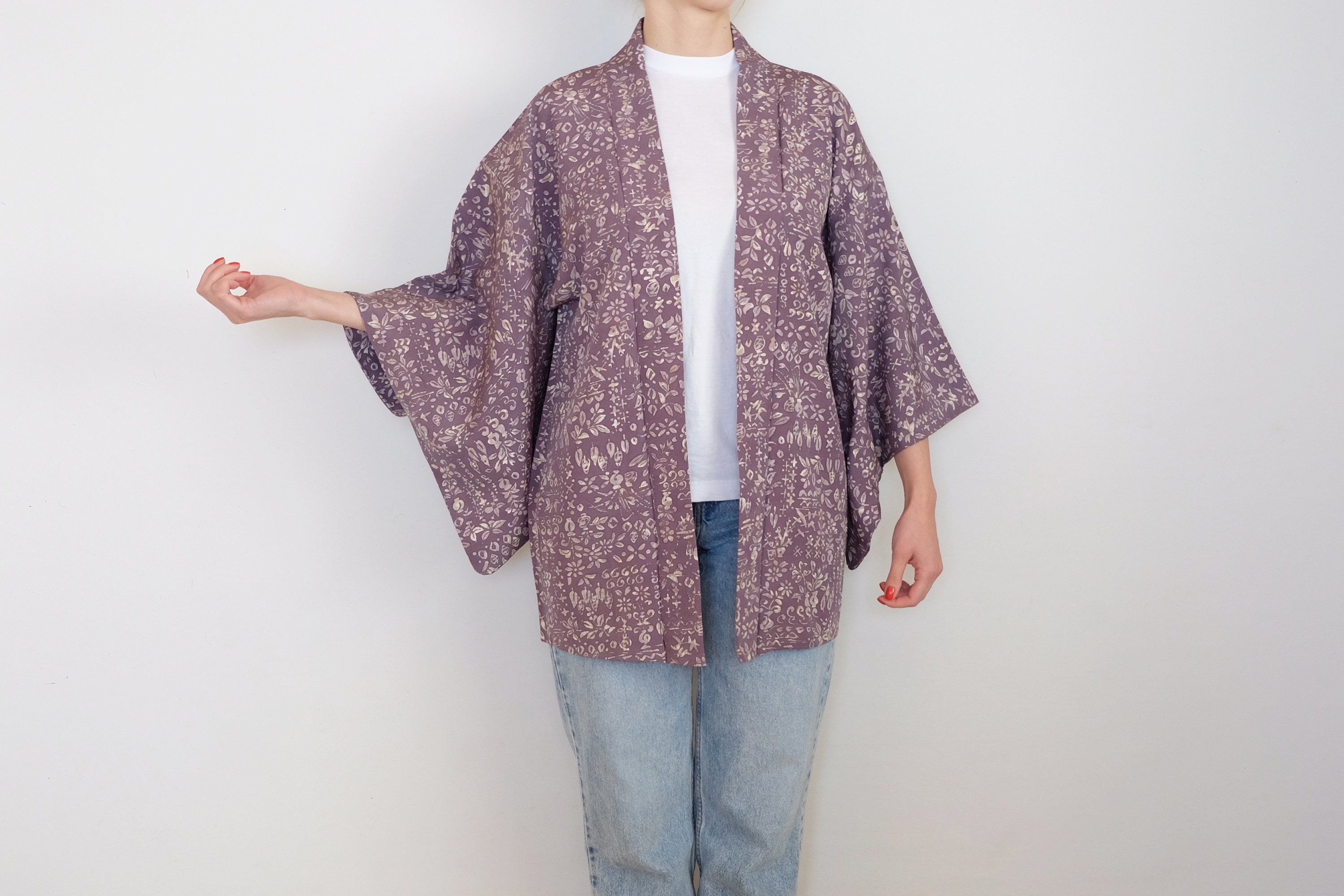 Floral Haori Violet Haori Haori for Women Vintage | Etsy