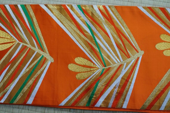 Orange & Gold Obi - Authentic Obi Sash For Kimono - F… - Gem