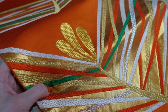 Orange & Gold Obi - Authentic Obi Sash For Kimono - F… - Gem