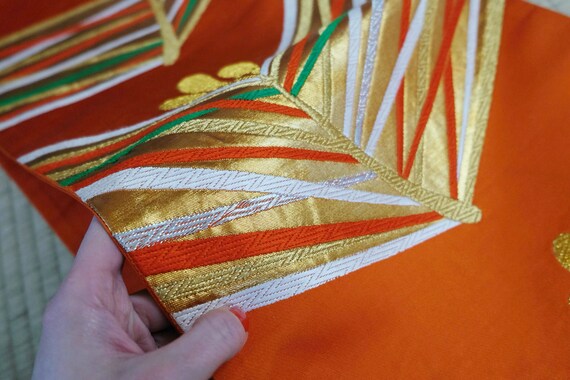 Orange & Gold Obi - Authentic Obi Sash For Kimono - F… - Gem