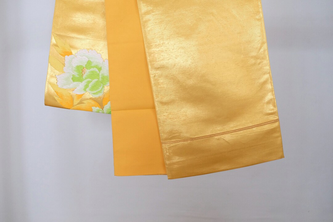 Shiny Obi - Embroidered Floral Motif - Kimono Accessories - Japanese ...