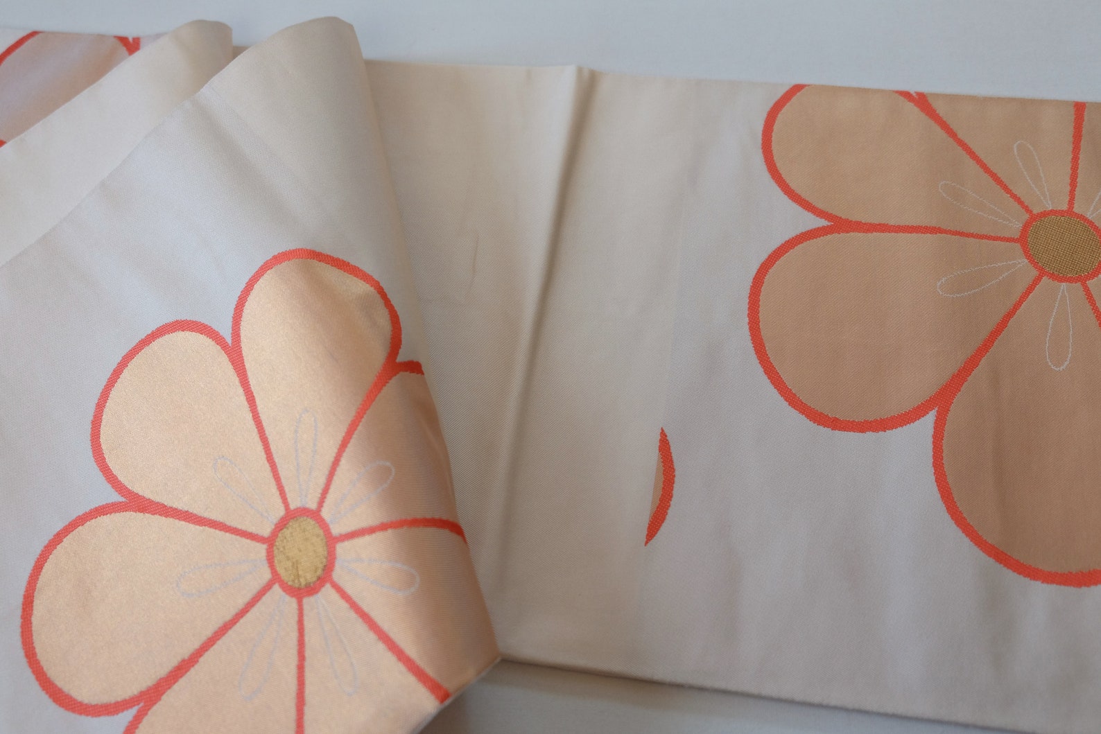 Floral Obi Sash - Gold Flowers - Fukuro Obi - Kimono Belt - Vintage ...