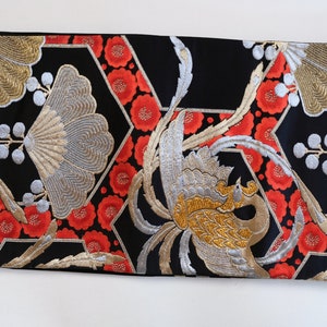 Gorgeous Obo Sash - Beautiful Japanese Motif - Fukuro Obi - Japanese ...