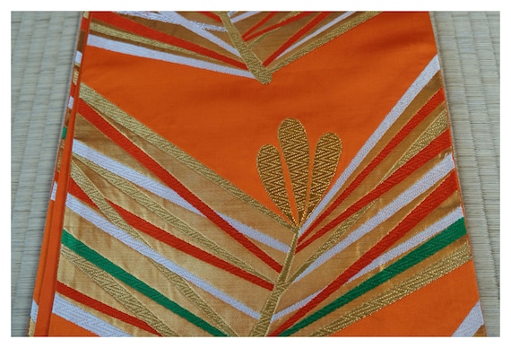 Orange & Gold Obi - Authentic Obi Sash For Kimono - F… - Gem