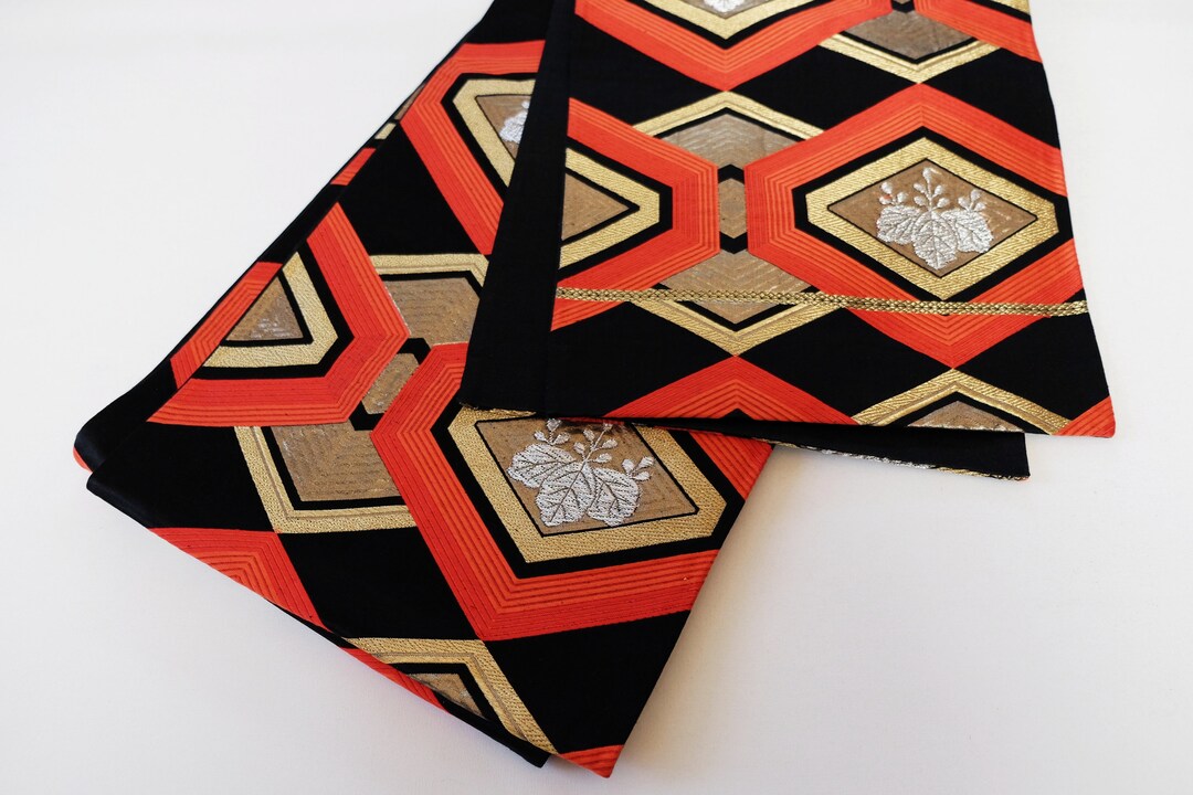 Traditional Motif Obi Sash - Kimono Obi Sash - Vintage Obi - Silk Obi ...