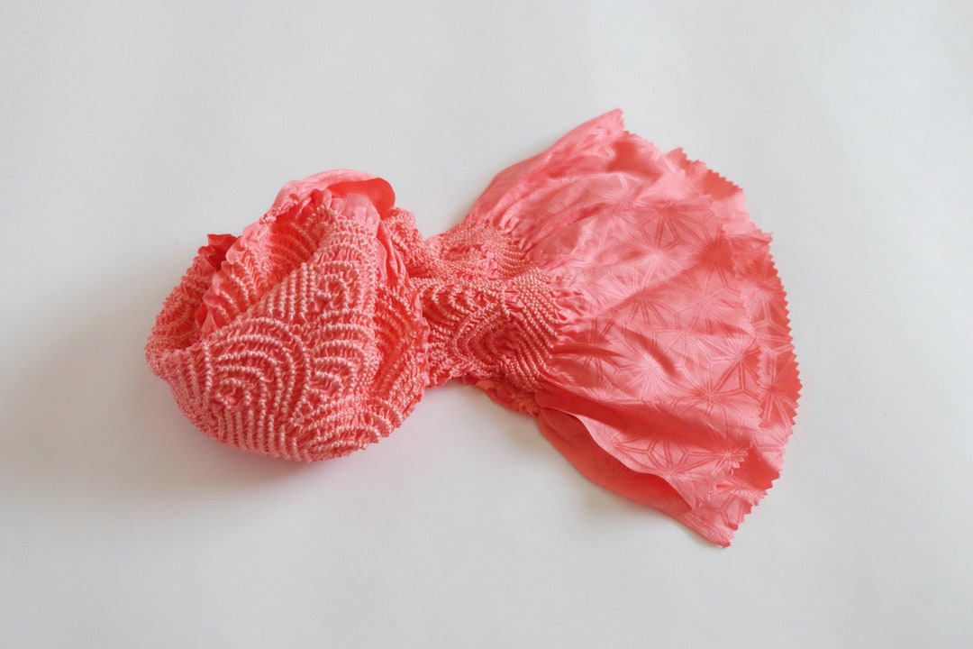 Shibori Obiage - Japanese Wave Motif - Hand-tie Dye - Pink Obiage ...