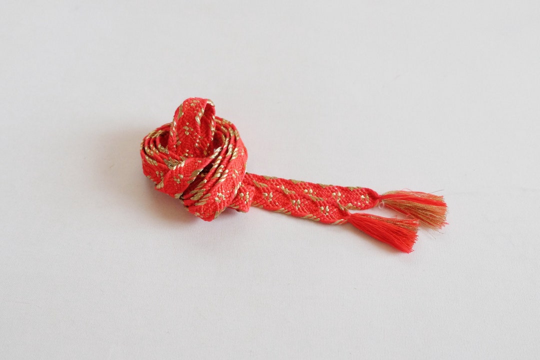 Pink Obijime - Gold Thread - Japanese Obijime Belt - Silk Obijime ...