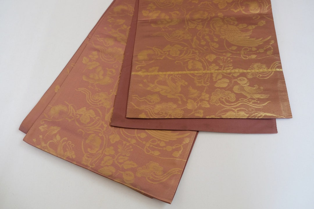 Shiny Obi - Traditional Japanese Motif - Fukuro Obi - Kimono Obi Sash ...