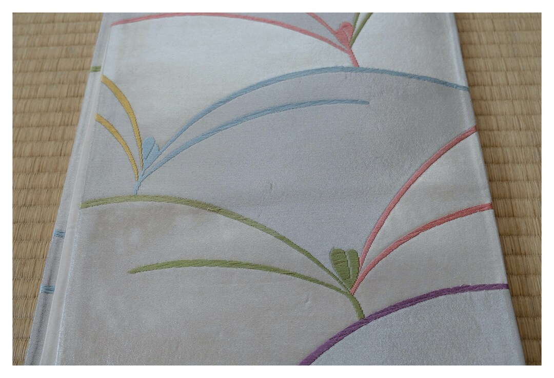 Silver Obi Sash - Authentic Obi Sash for Kimono - Fukuro Obi - Vintage ...