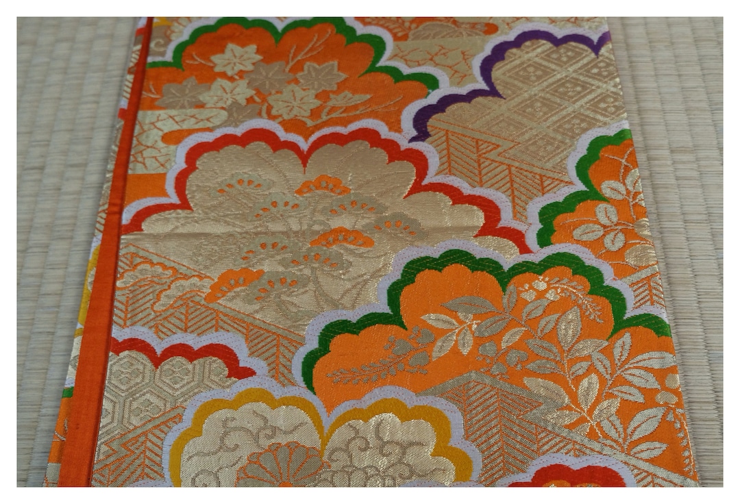 Gold Obi Sash - Iconic Floral Motifs - Authentic Obi Sash for Kimono ...